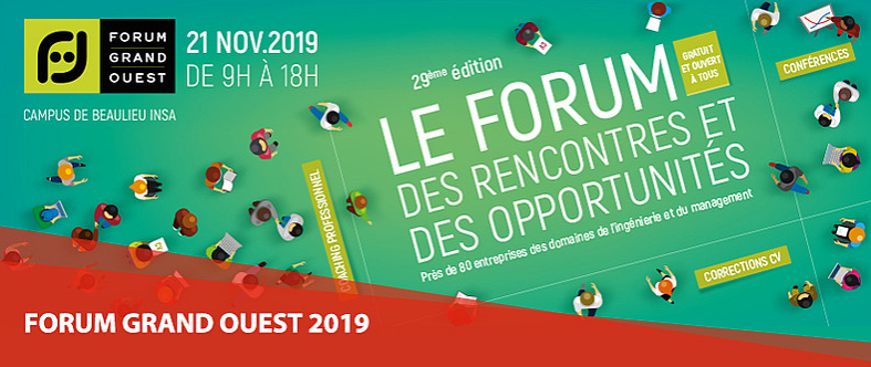 Rennes SB partenaire du Forum Grand Ouest 2019, aux côtés de l'INSA - Rennes School of Business